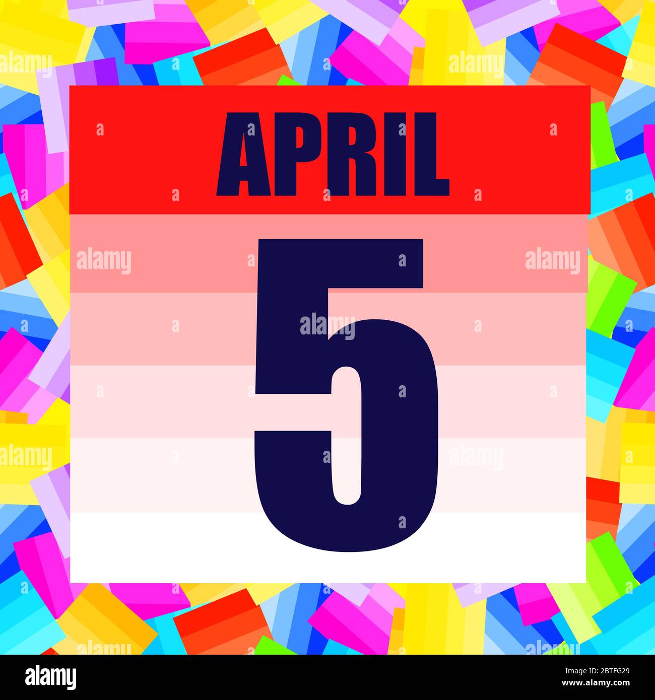 April 5 icon. For planning important day. Fifth of april. Banner for ...
