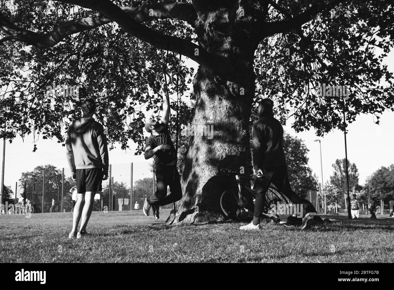 Outdoor exercise clothing Black and White Stock Photos & Images - Alamy