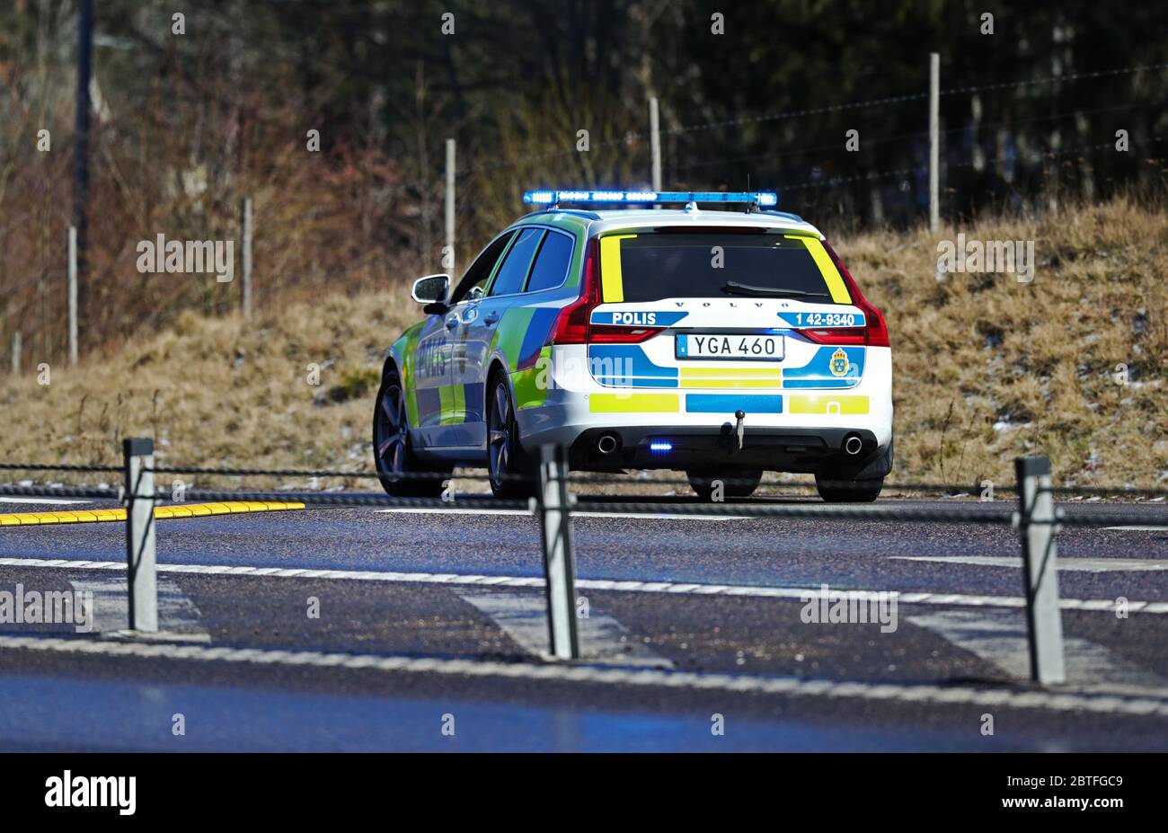 Motala, Sweden 20200403 Police car. Photo Jeppe Gustafsson Stock Photo ...
