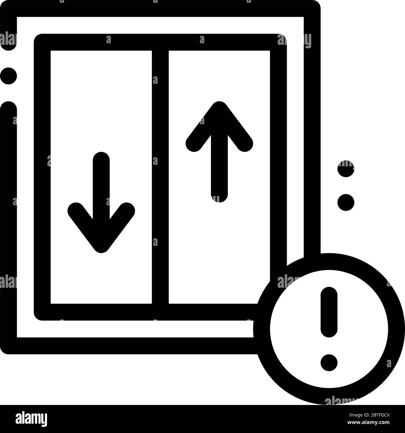 glass falling out of window icon vector outline illustration Stock ...