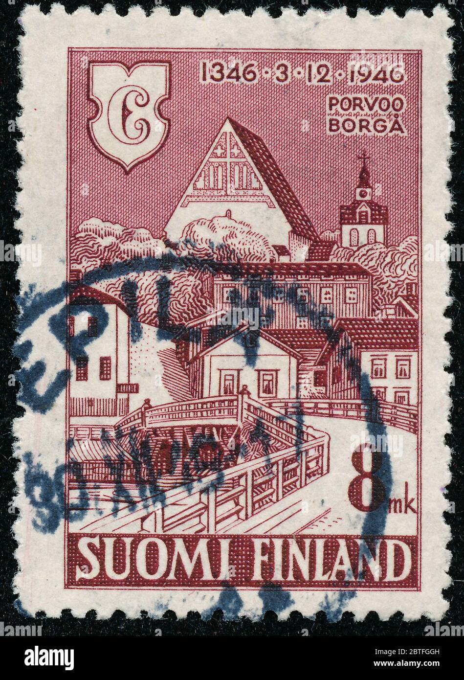 POLTAVA, UKRAINE - May 25, 2020. Vintage stamp printed in Finland circa ...