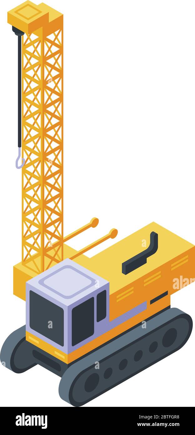 Construction crane excavator icon, isometric style Stock Vector Image ...