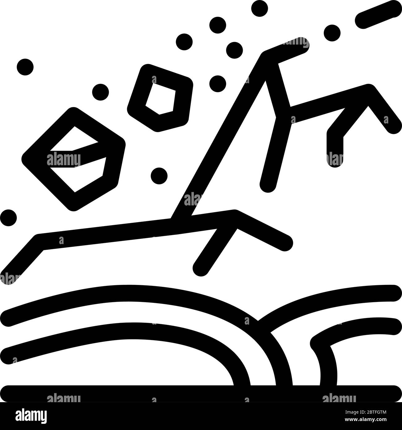 ertnquake highlands icon vector outline illustration Stock Vector Image ...