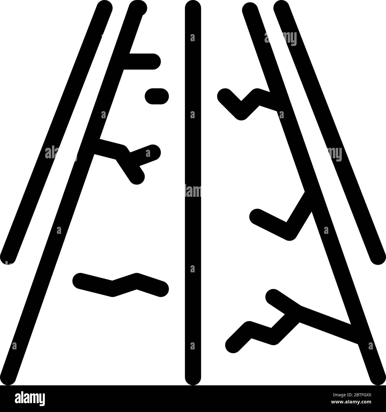 fault gorge on road icon vector outline illustration Stock Vector Image ...