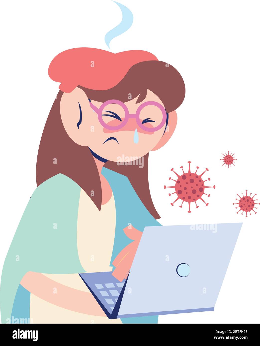 Sick Computer Clipart