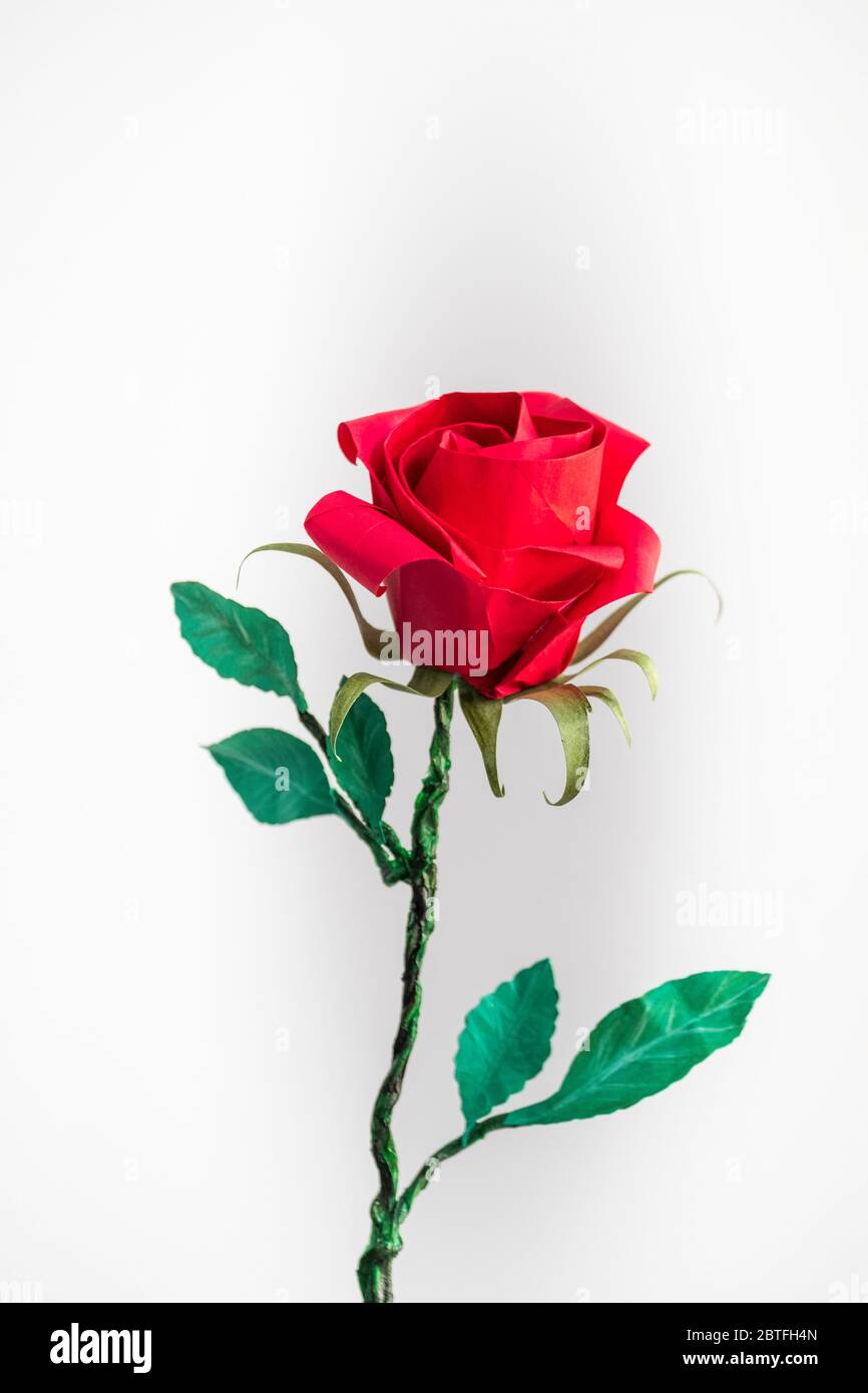 red rose made of paper Stock Photo - Alamy