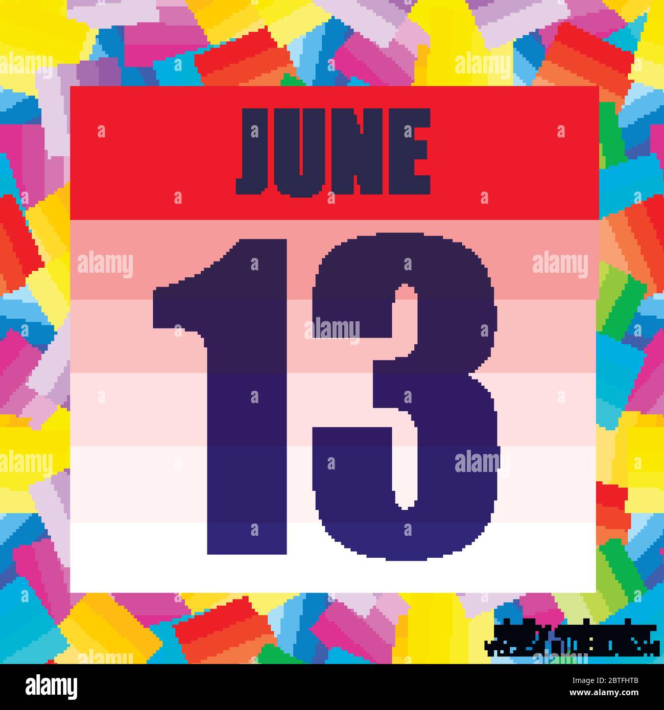 June 13 icon. For planning important day. Thirteenth june. Banner for ...