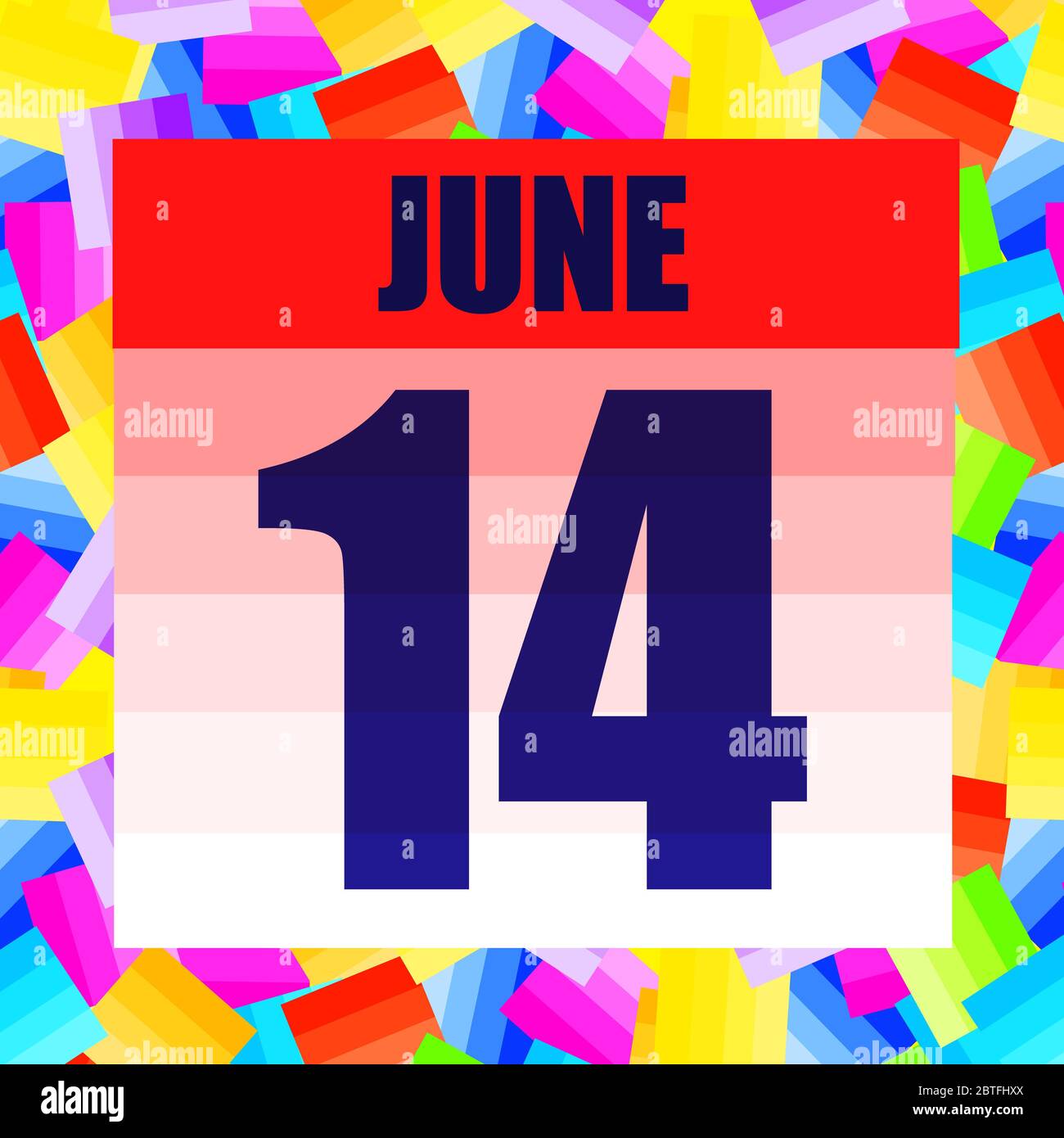 June 14 icon. For planning important day. Fourteenth june. Banner for ...