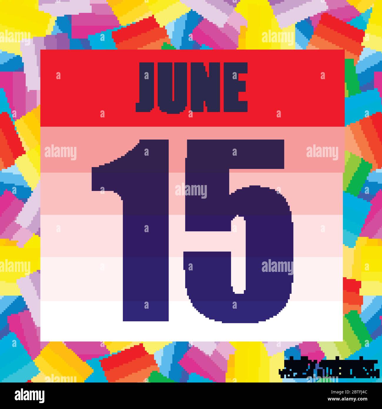 June 15 icon. For planning important day. Banner for holidays and ...