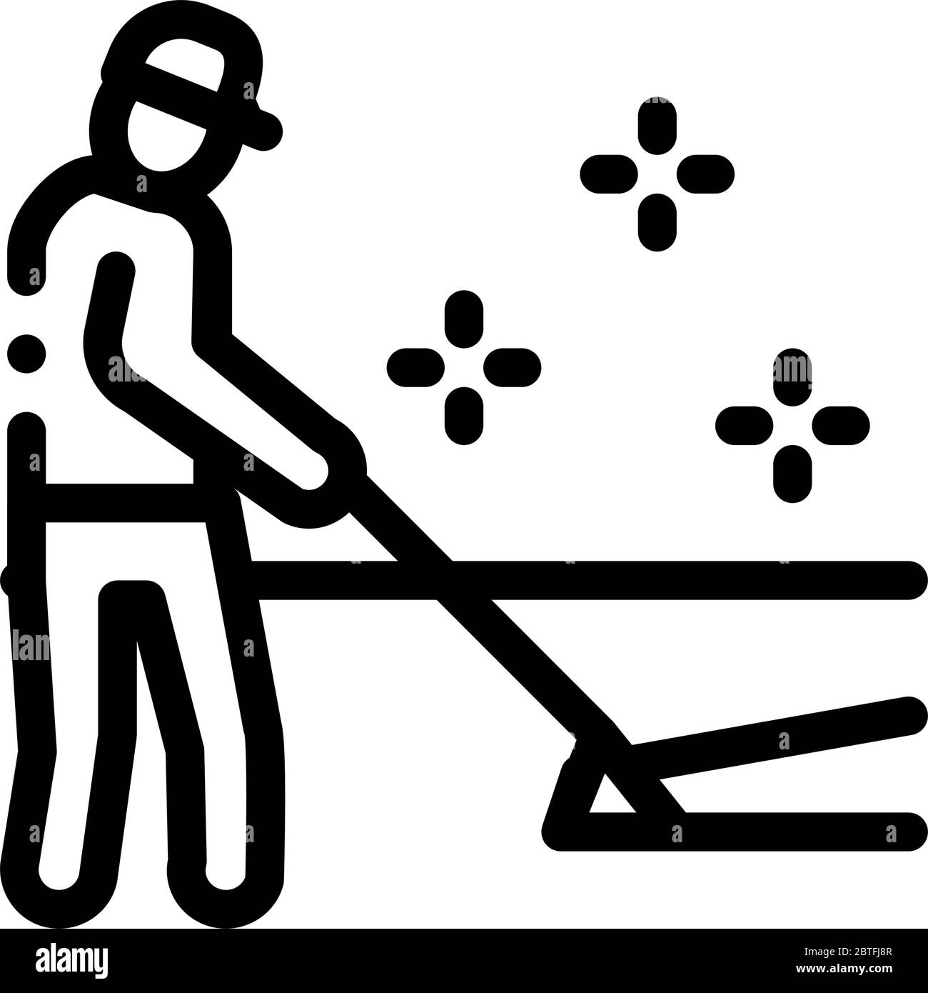 carpet cleaner worker icon vector outline illustration Stock Vector ...