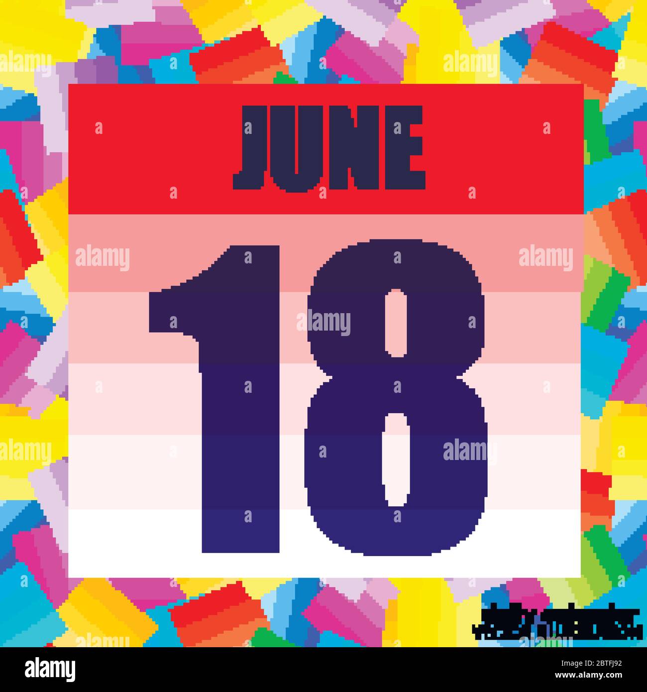 June 18 icon. For planning important day. Banner for holidays and ...