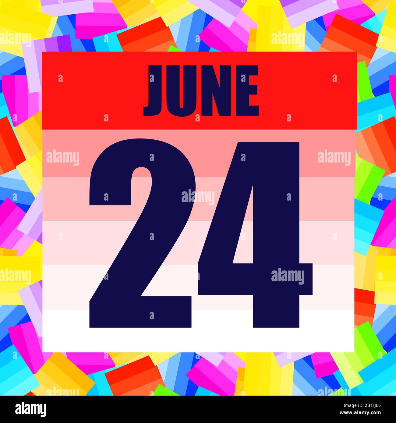 June 24 icon. For planning important day. Banner for holidays and ...