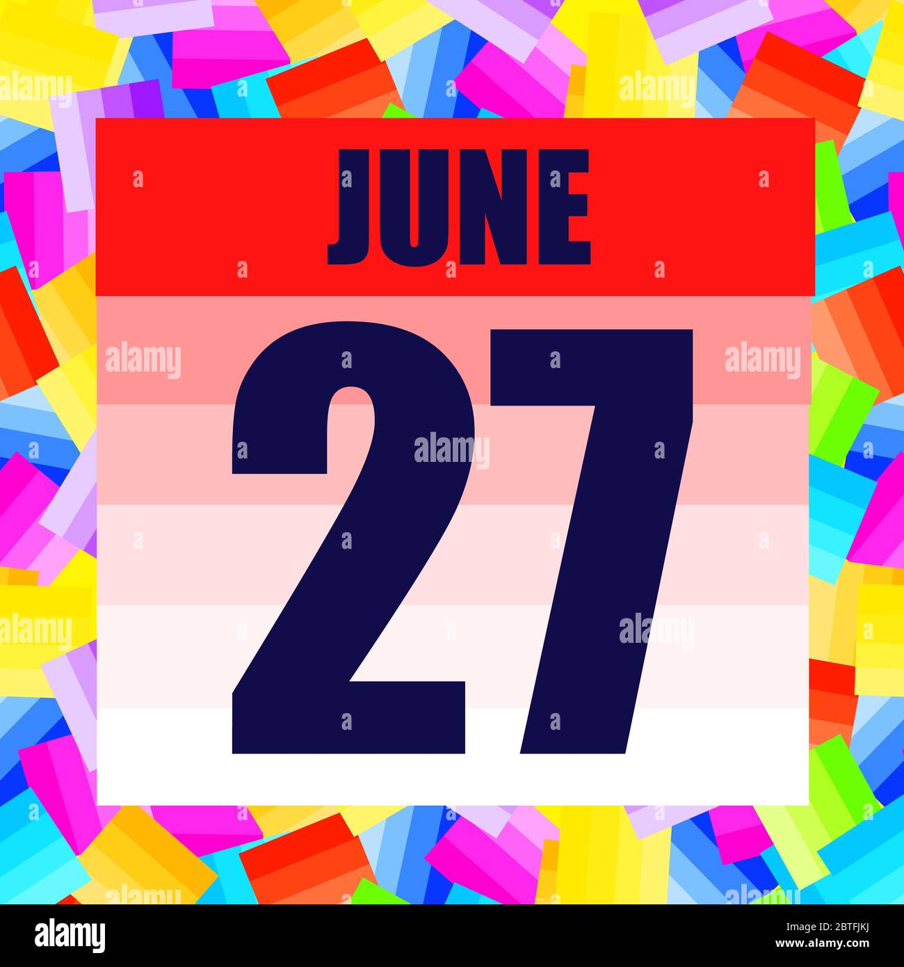 June 27 icon. For planning important day. Banner for holidays and ...