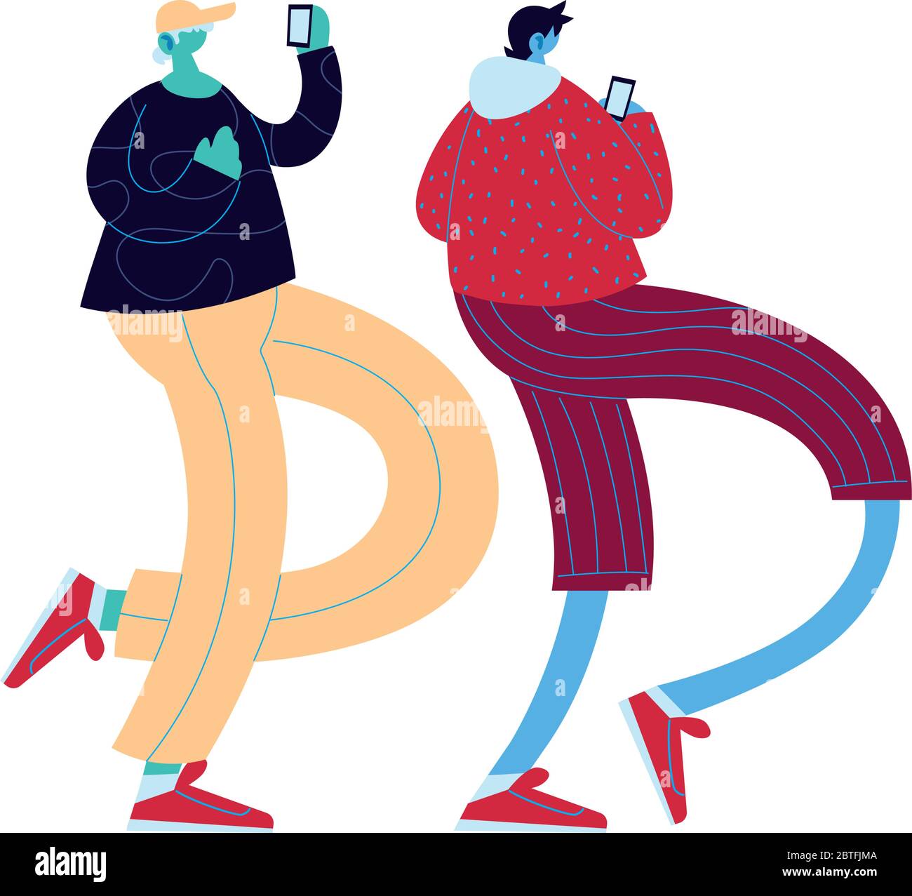 Men cartoons with smartphones chatting design, Message chat and ...