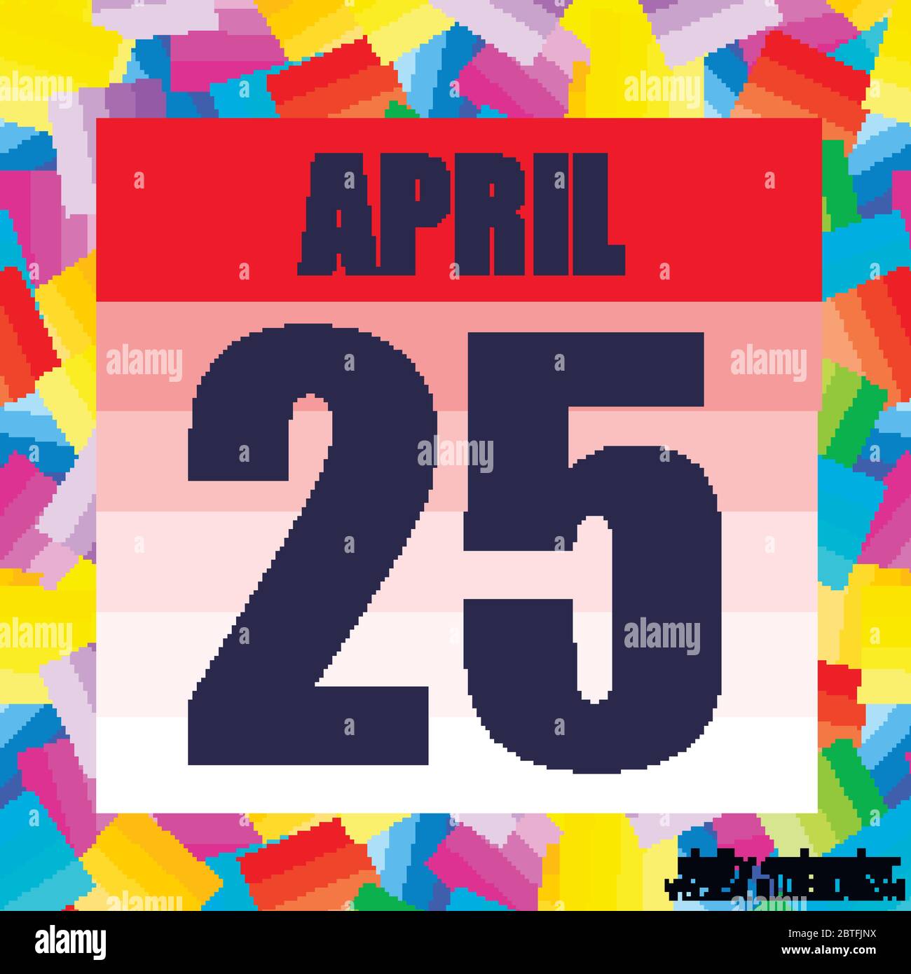 April 25 icon. For planning important day. Banner for holidays and ...