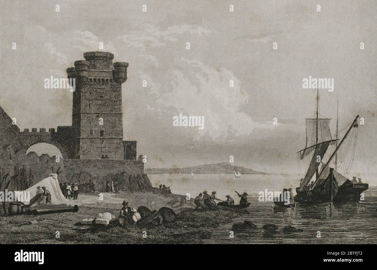 Ottoman domination period. Rhodes (today Greek territory). Engraving by ...