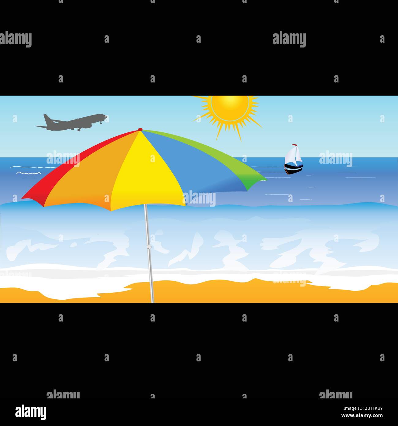 beach vector illustration Stock Vector Image & Art - Alamy