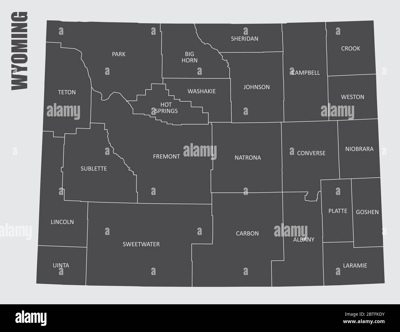 Wyoming map hi-res stock photography and images - Alamy