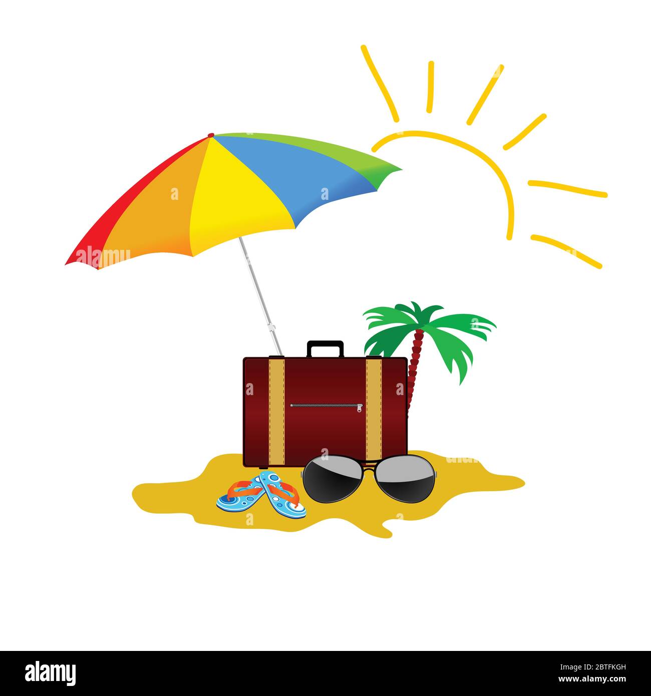 beach stuff color vector on a white background Stock Vector Image & Art ...