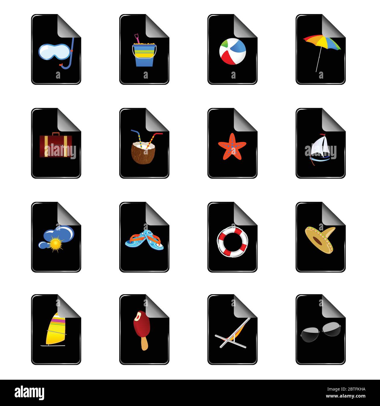 beach set icon vector illustration Stock Vector Image & Art - Alamy