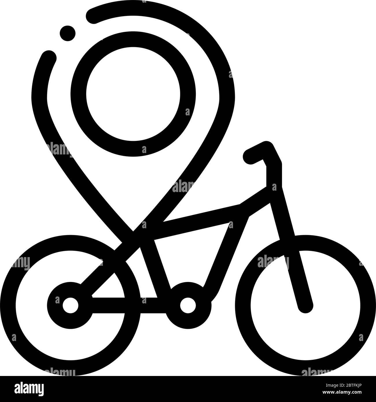 geolocation bike icon vector outline illustration Stock Vector Image ...