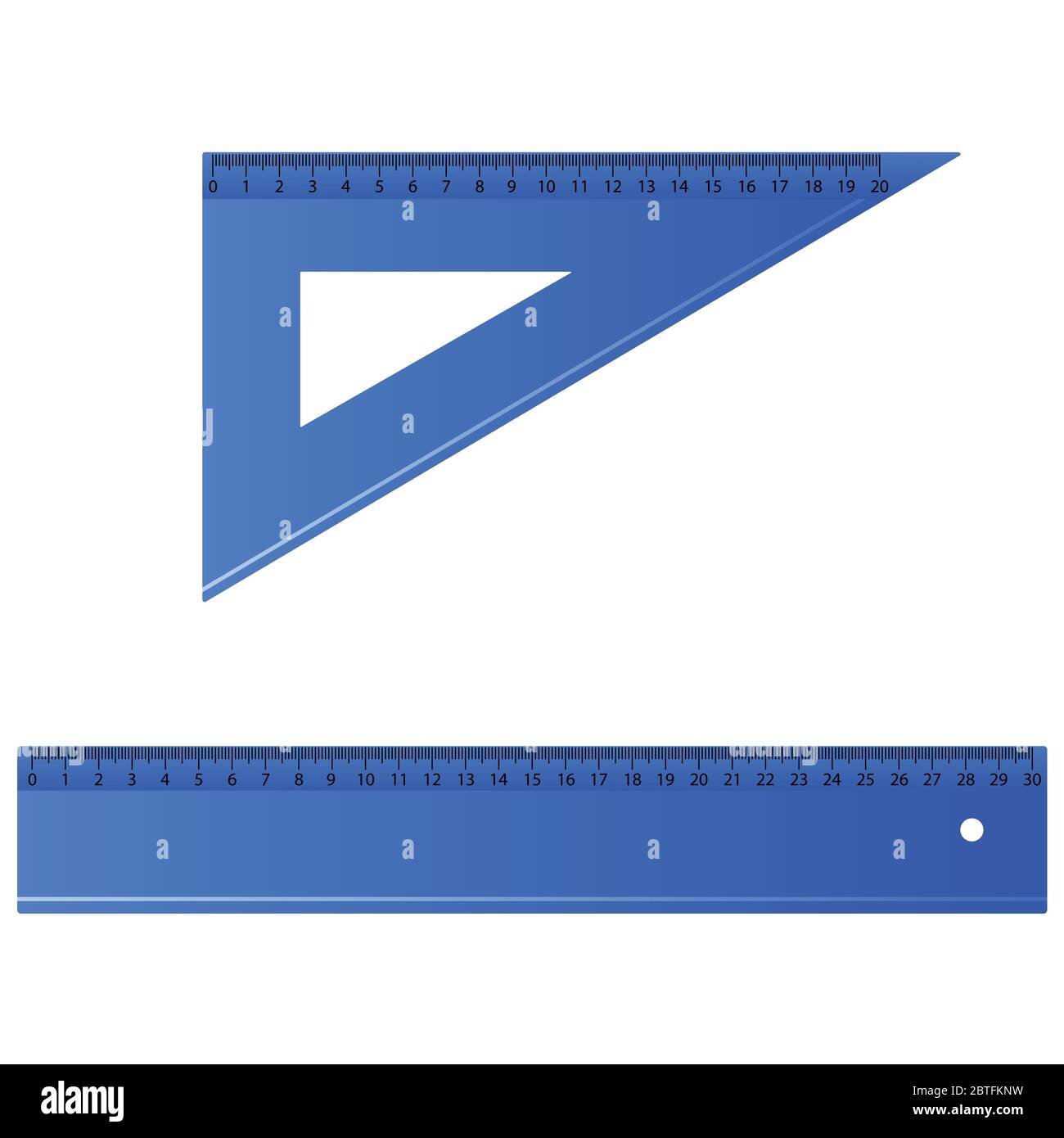 blue ruler vector art illustration on white background Stock Vector ...