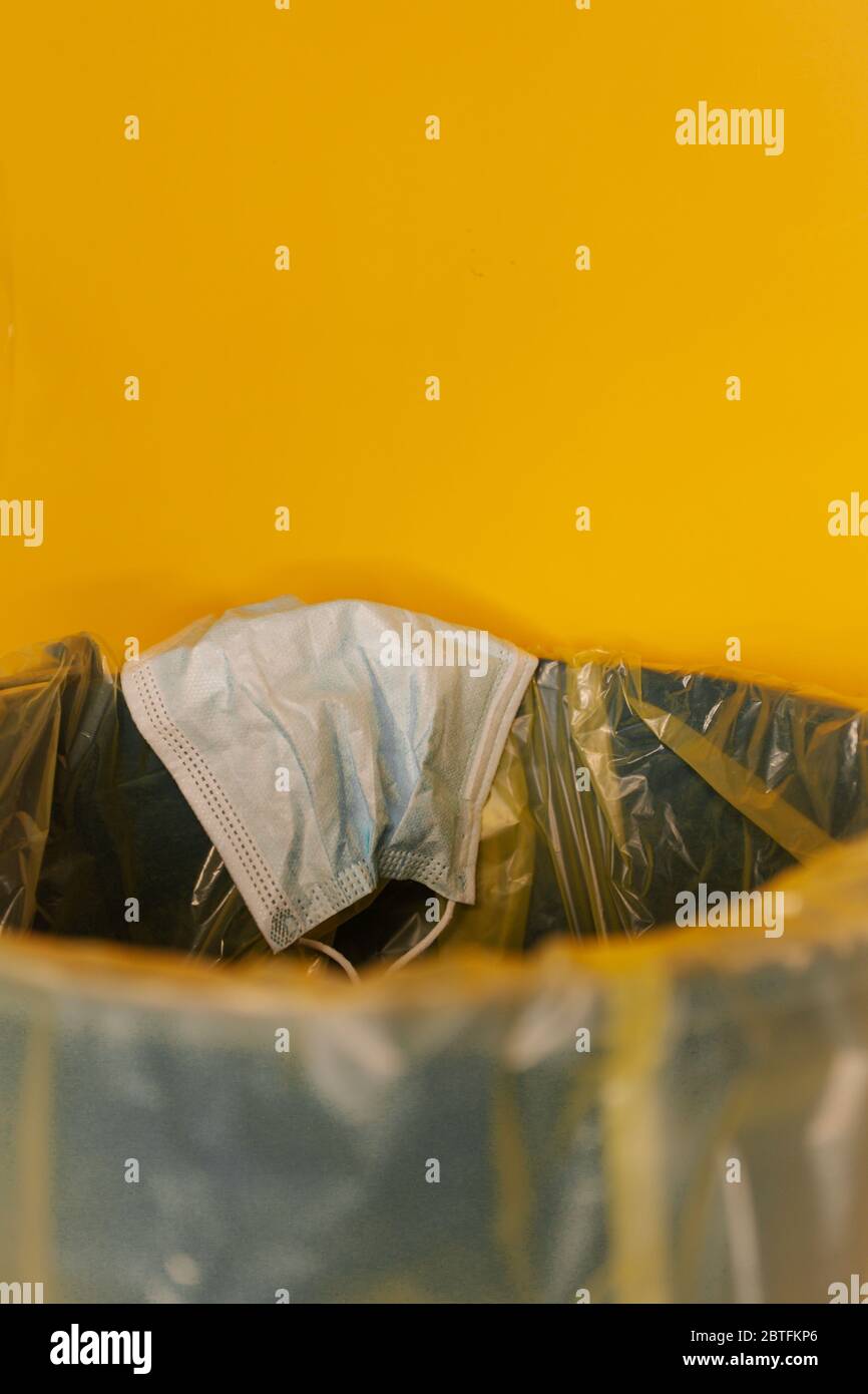 Mask used is Infectious waste in the bin. A garbage mask disposal is ...