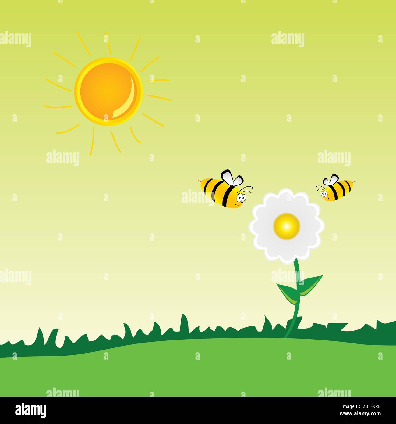bee with flower art vector illustration Stock Vector Image & Art - Alamy