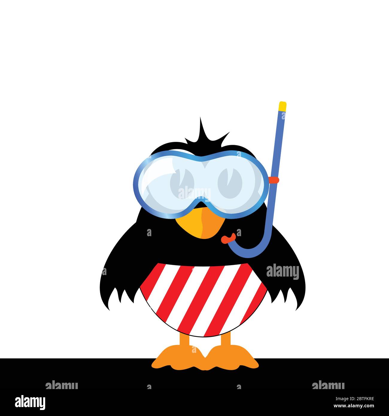 bird with a mask for diving illustration vector Stock Vector Image ...