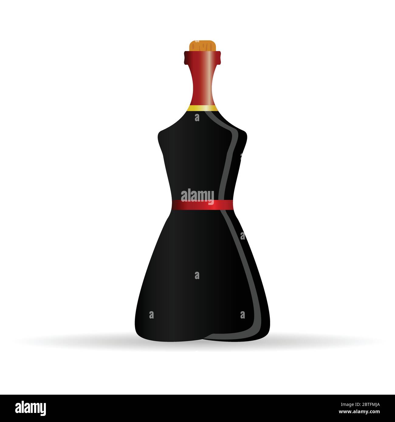 bottle of alcohol black vector illustration Stock Vector Image & Art ...
