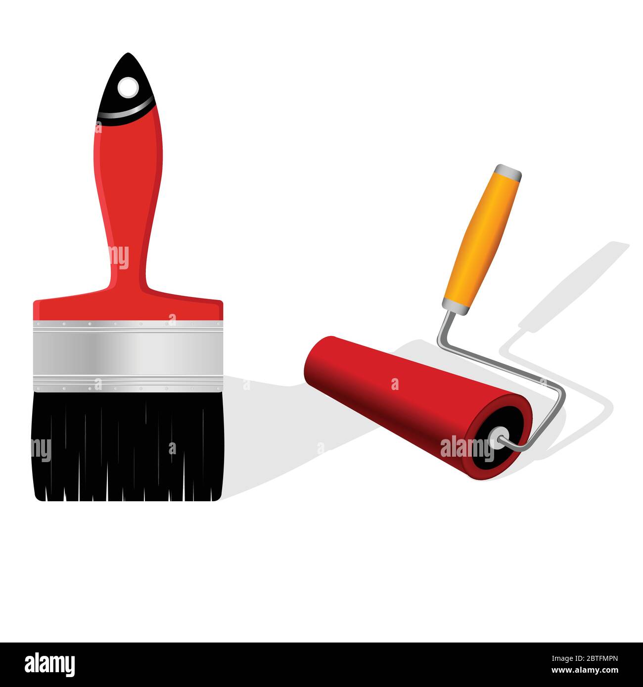 Paint bucket roller simple Stock Vector Images - Alamy