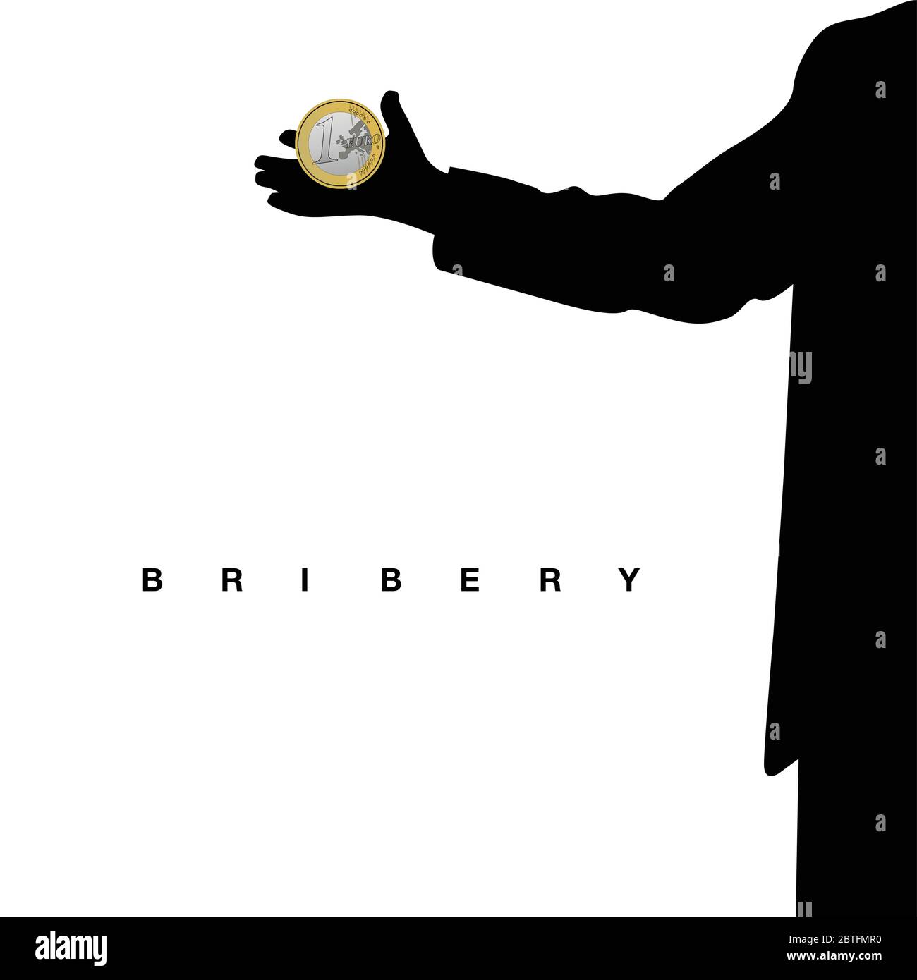 bribery with euro black vector illustration Stock Vector Image & Art ...