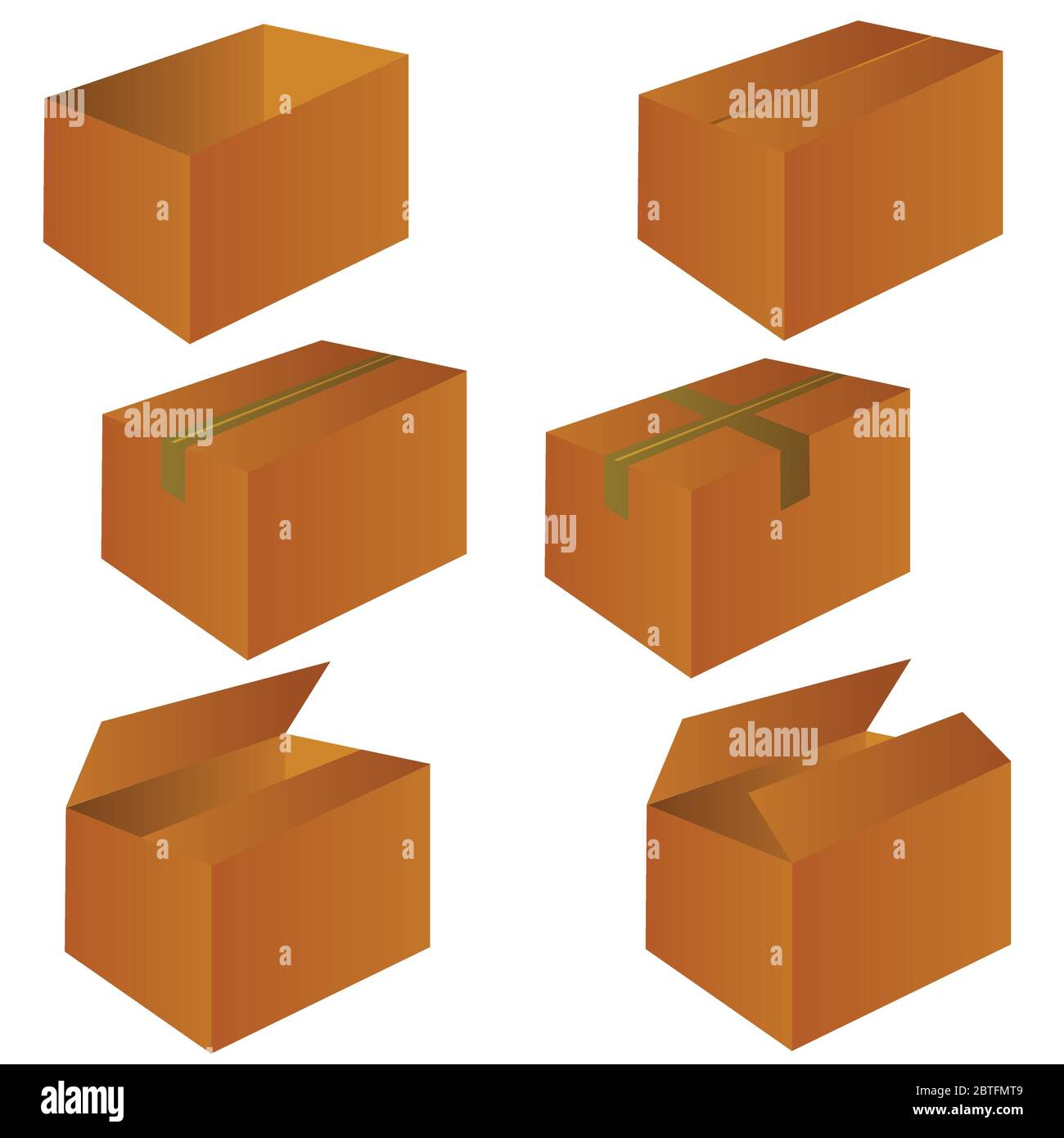 brown cardboard shipping box vector illustration on white Stock Vector ...