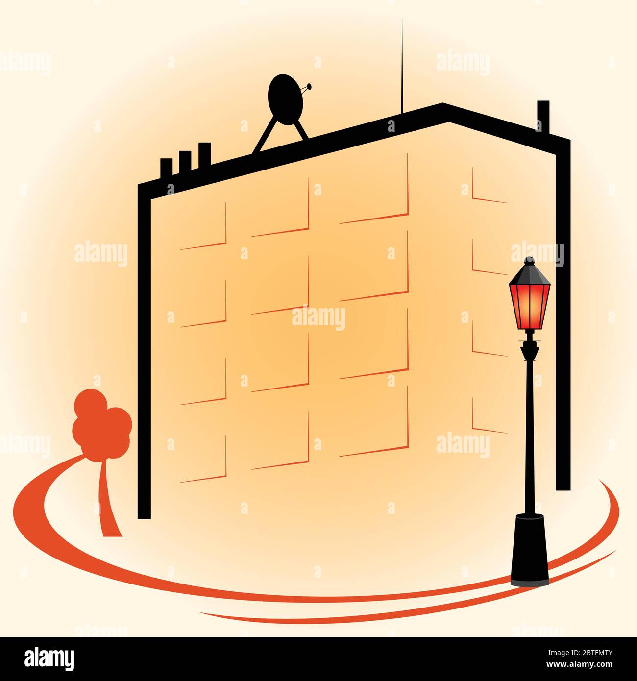 building with street lights icon color vector illustration Stock Vector ...