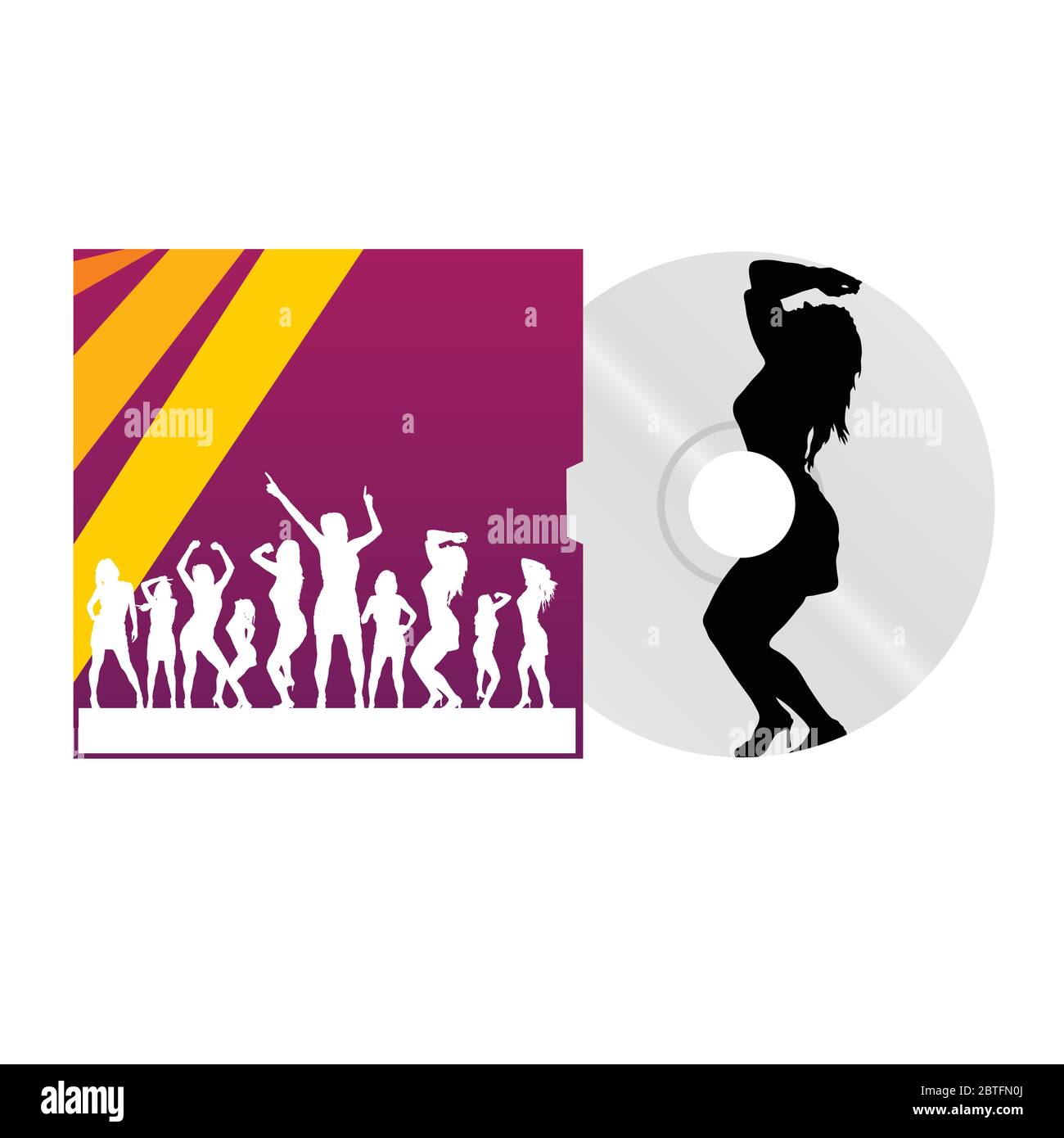 cd and cover with dancing girl vector illustration Stock Vector Image ...