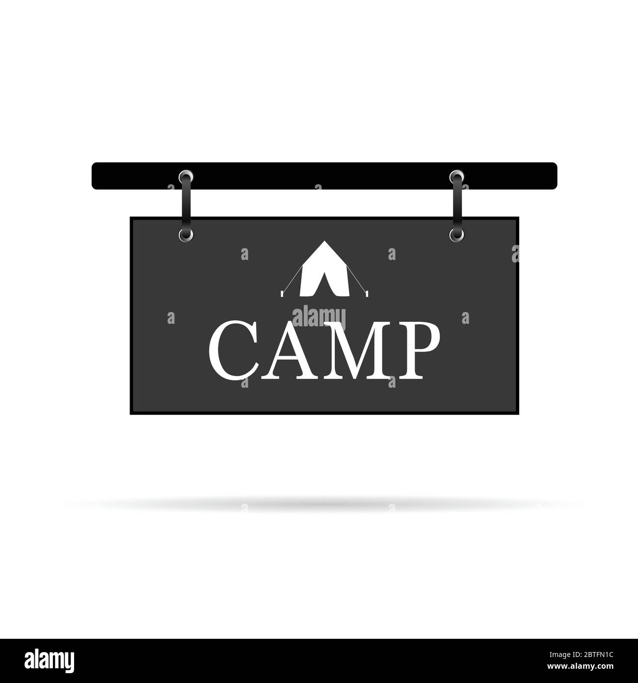 camp sign with tent vector illustration on white Stock Vector Image ...