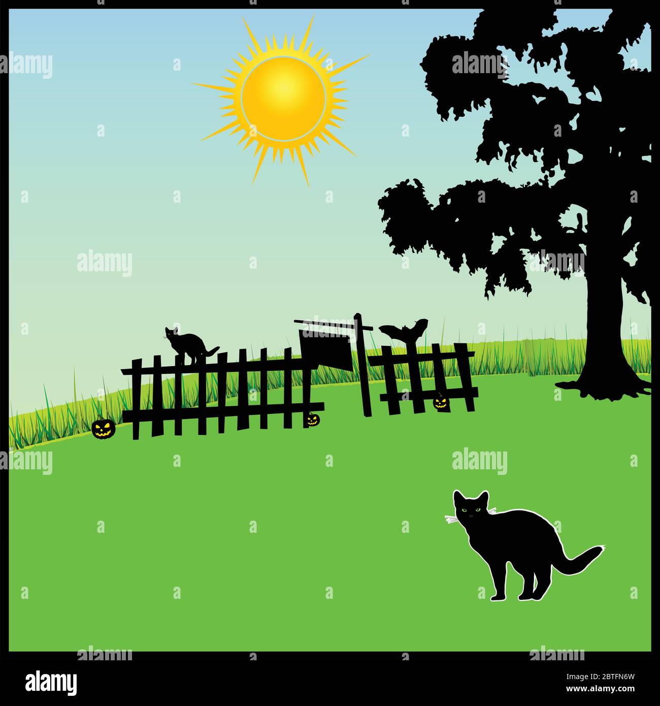 cat in the nature vector illustration Stock Vector Image & Art - Alamy