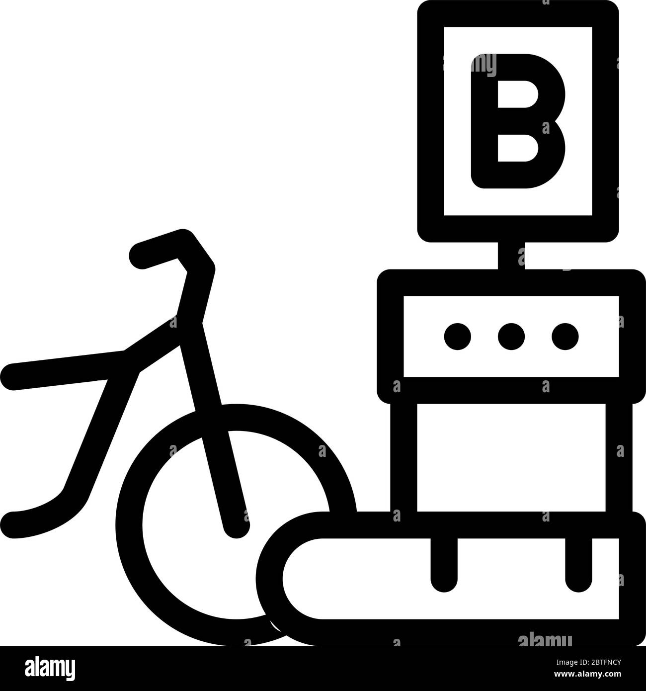 delivery point bike sharing services icon vector outline illustration ...