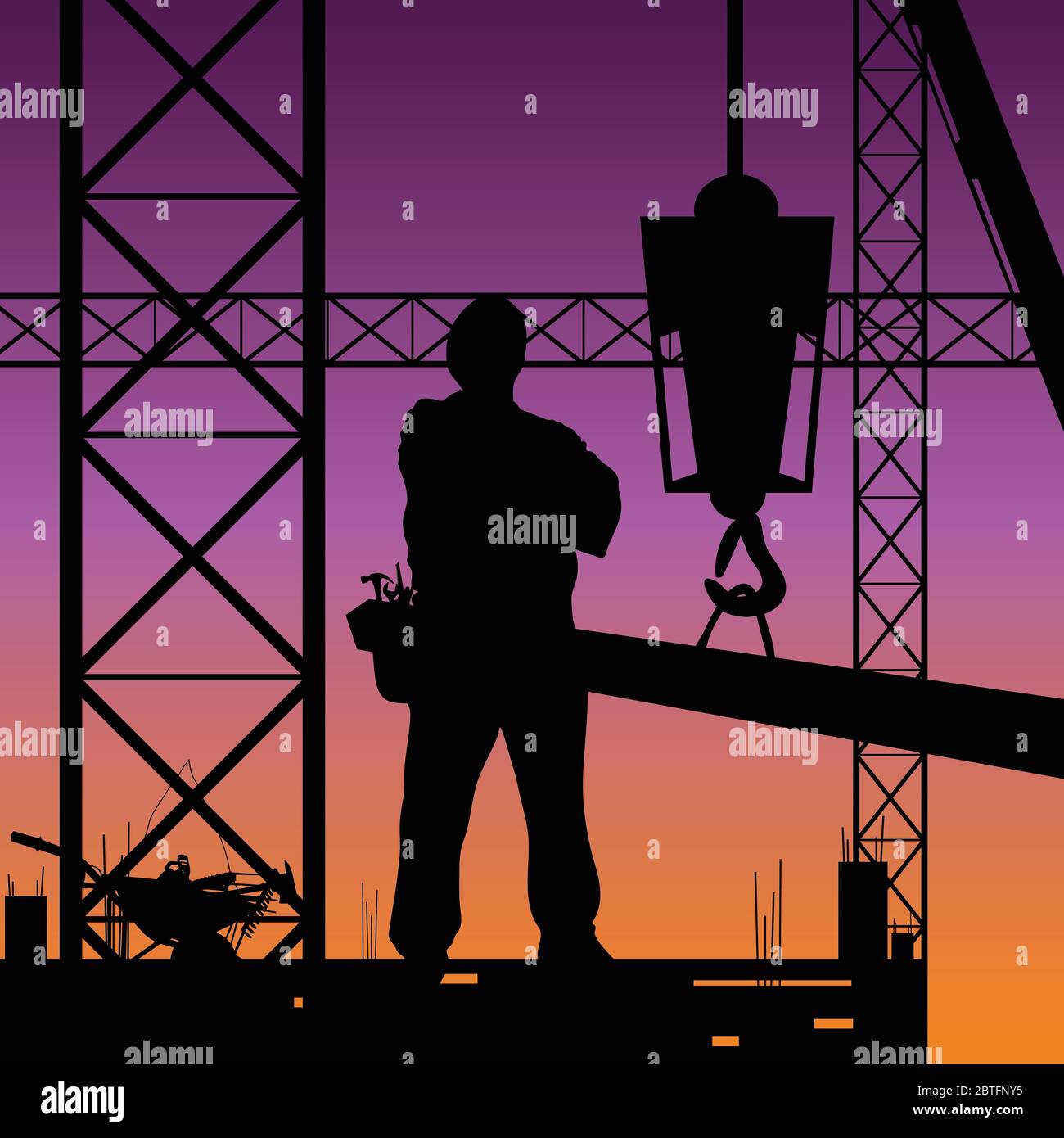 construction man on work vector art illustration Stock Vector Image ...