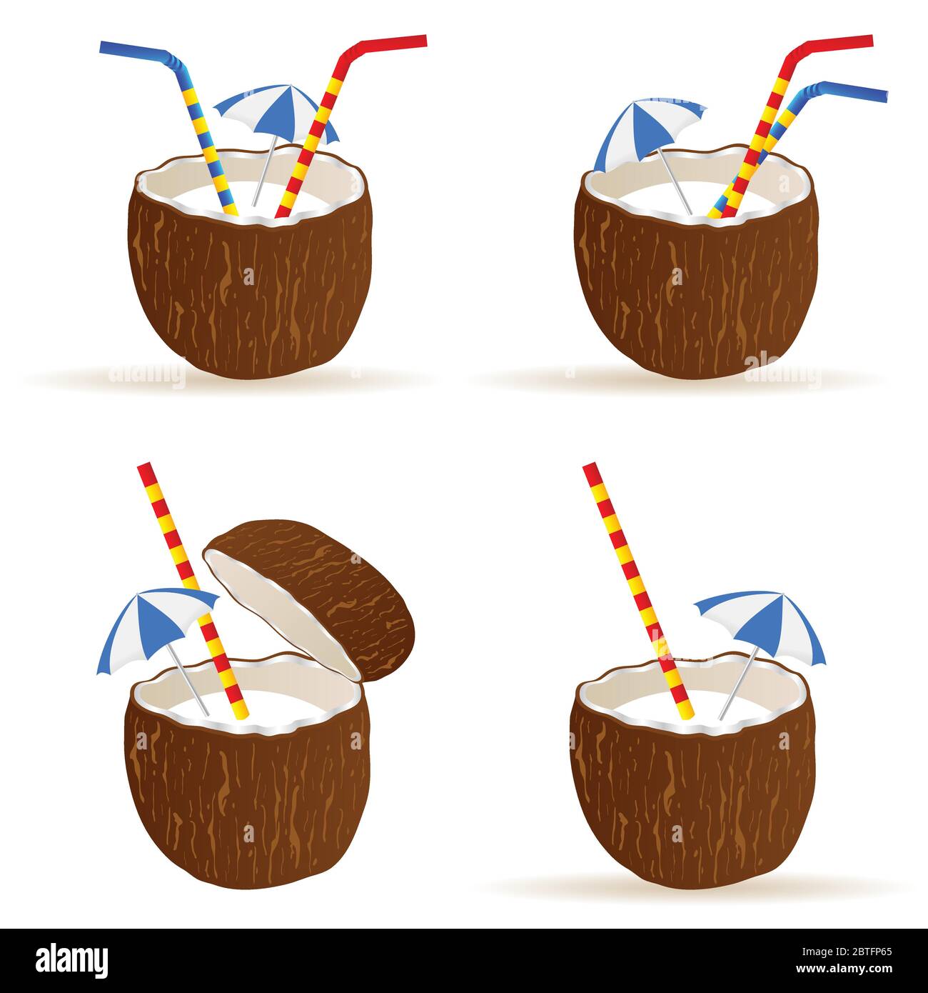 coconut cocktail vector illustration Stock Vector Image & Art - Alamy