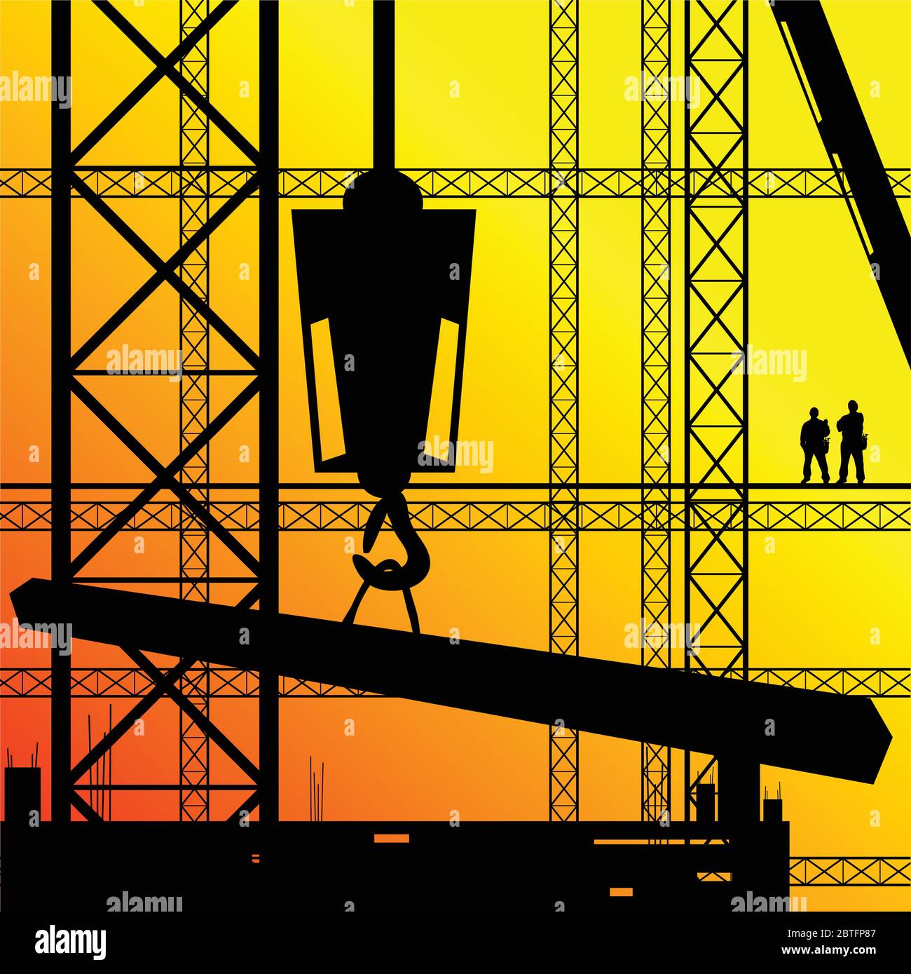 Men working on construction site Stock Vector Images - Alamy