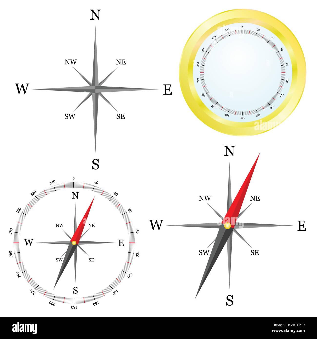 compass in parts vector illustration on white background Stock Vector ...