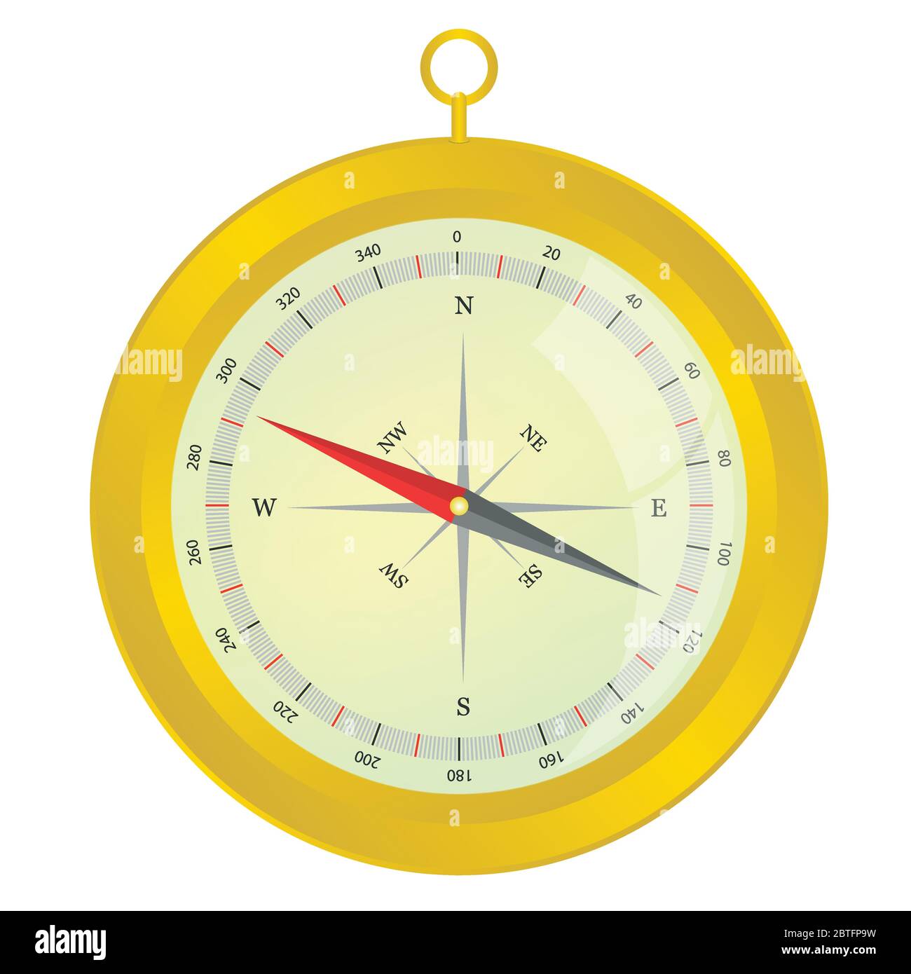 compass art vector illustration gold color on white Stock Vector Image ...