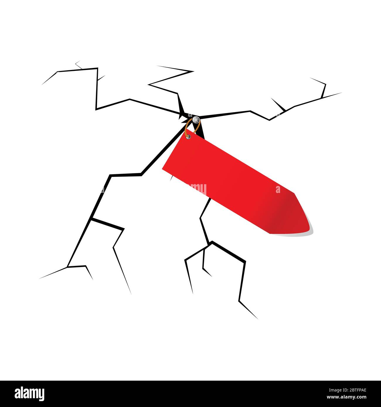 Red down line crack Cut Out Stock Images & Pictures - Alamy