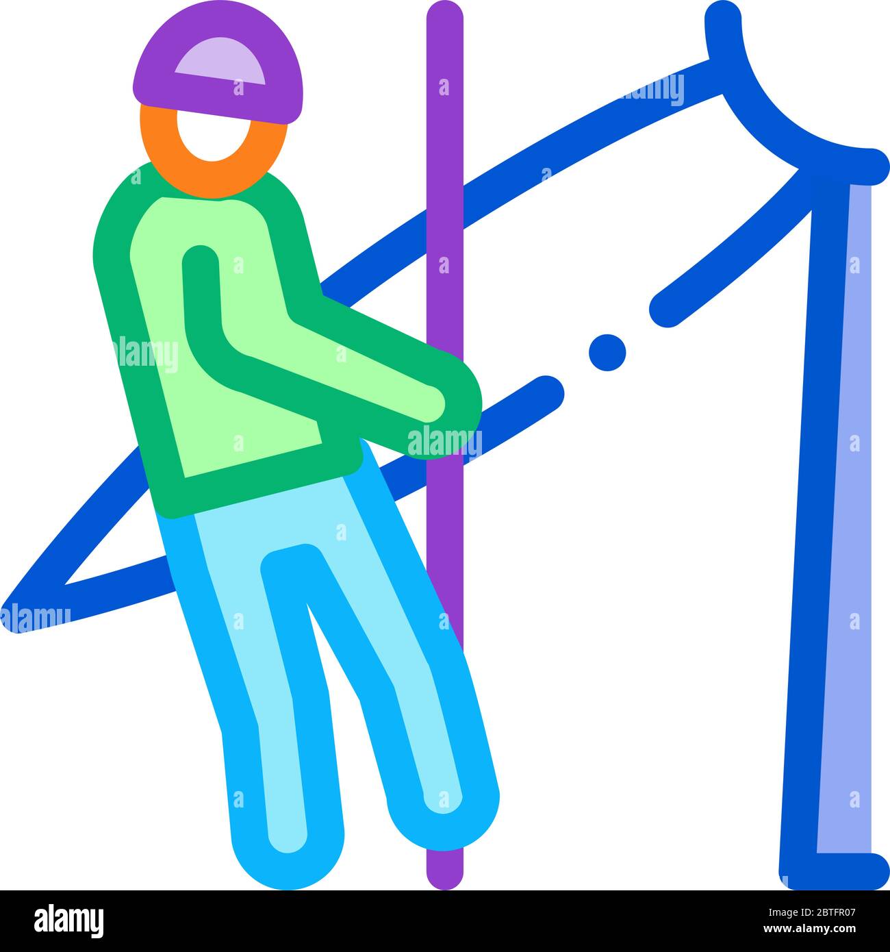 man worker with insurance icon vector outline illustration Stock Vector ...