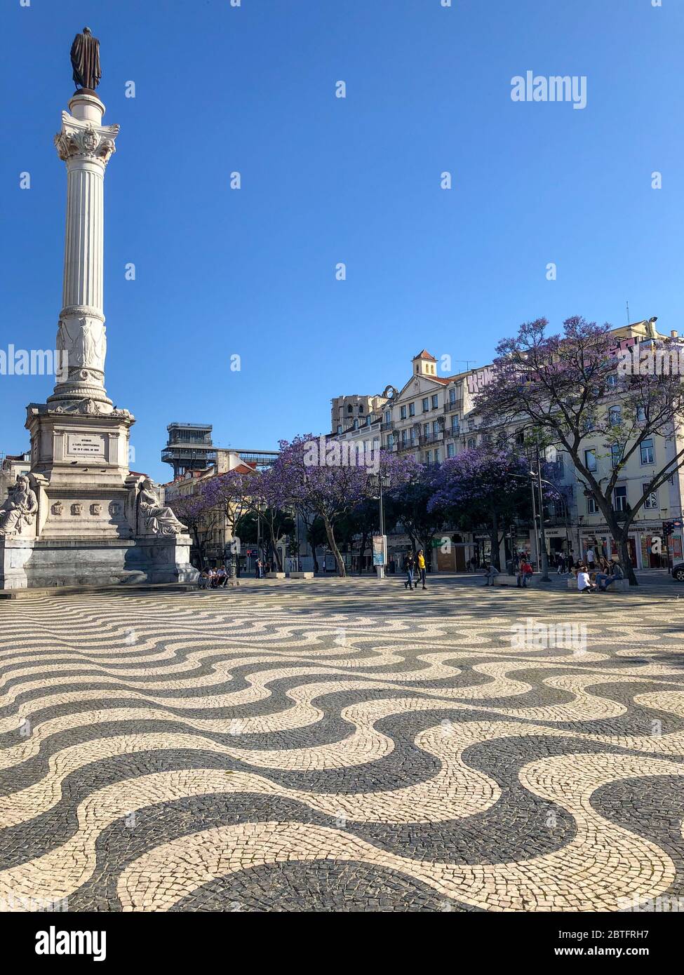 Rossio square black white hi-res stock photography and images - Alamy