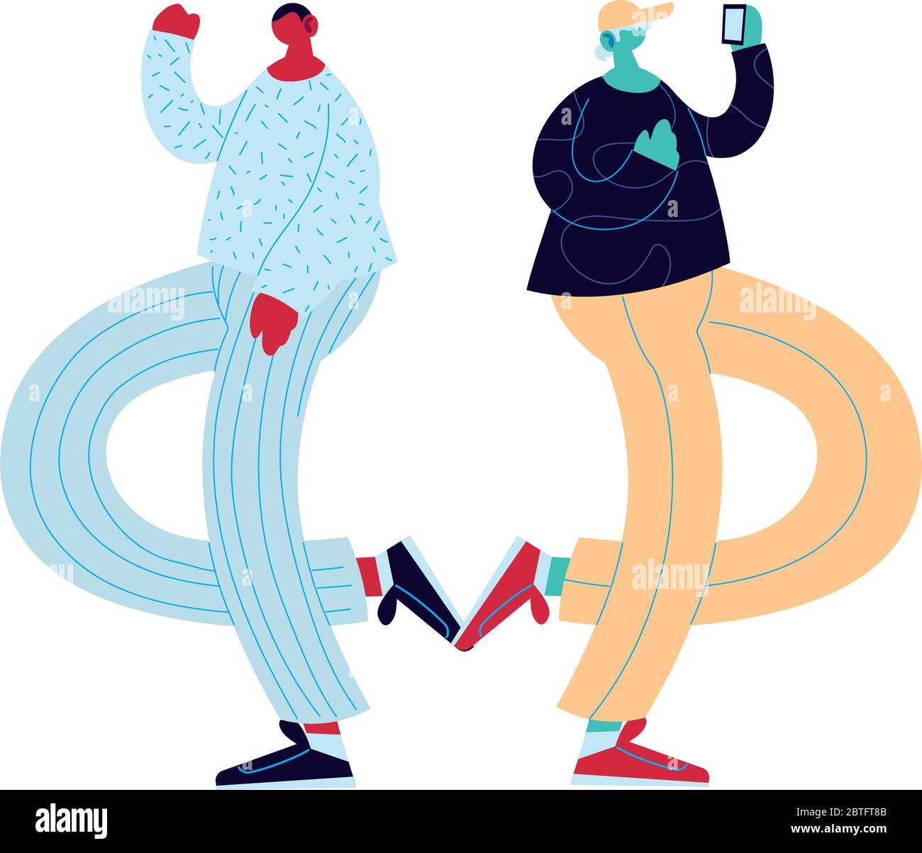 Men cartoons with smartphone chatting design, Message chat and ...