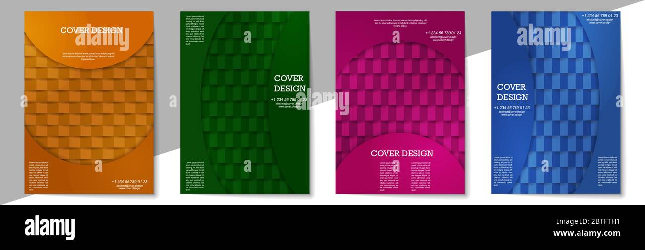 Cover design templates A-4 format. Editable set of layouts for covers ...