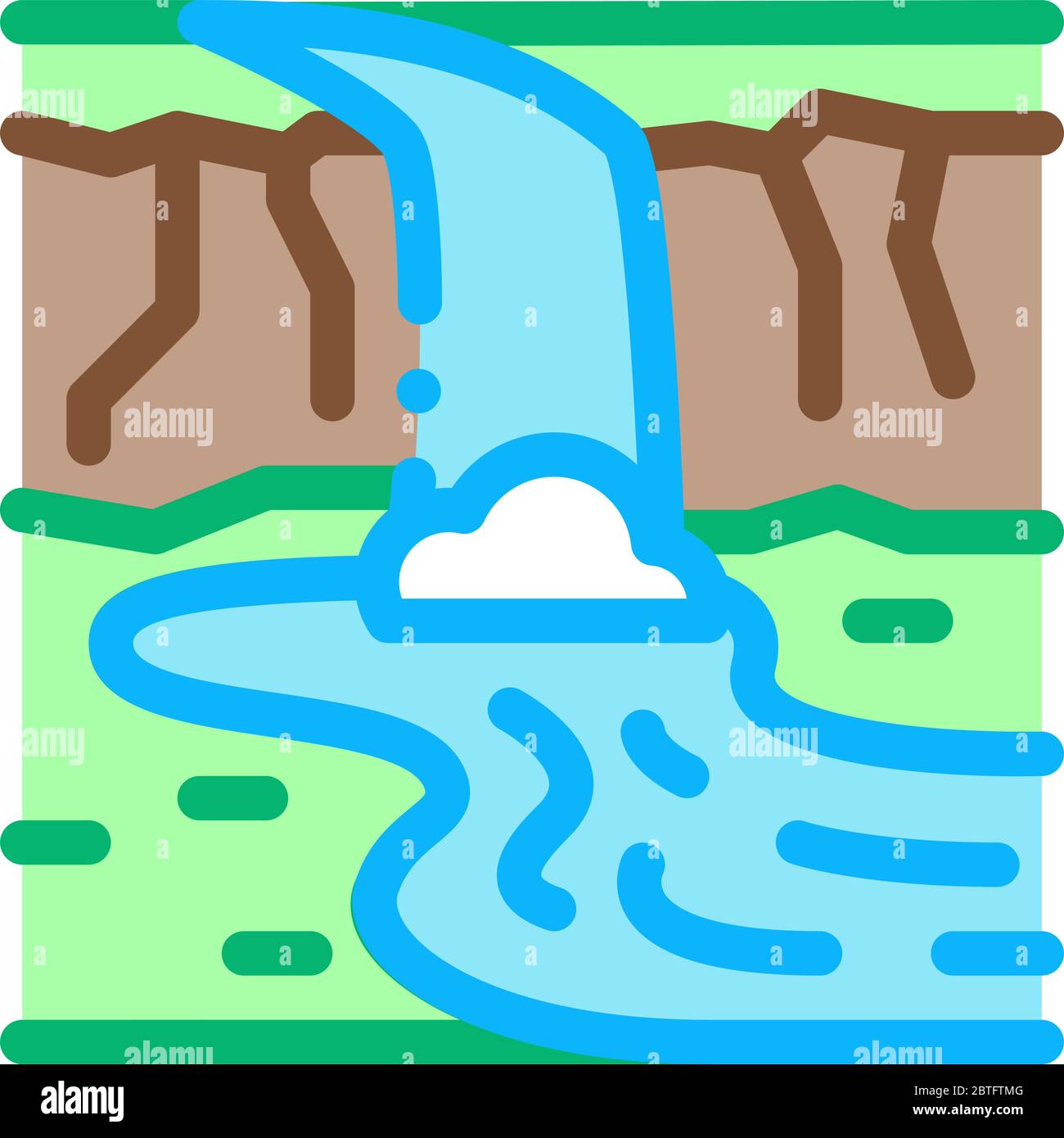 current river with bridge icon vector outline illustration Stock Vector ...