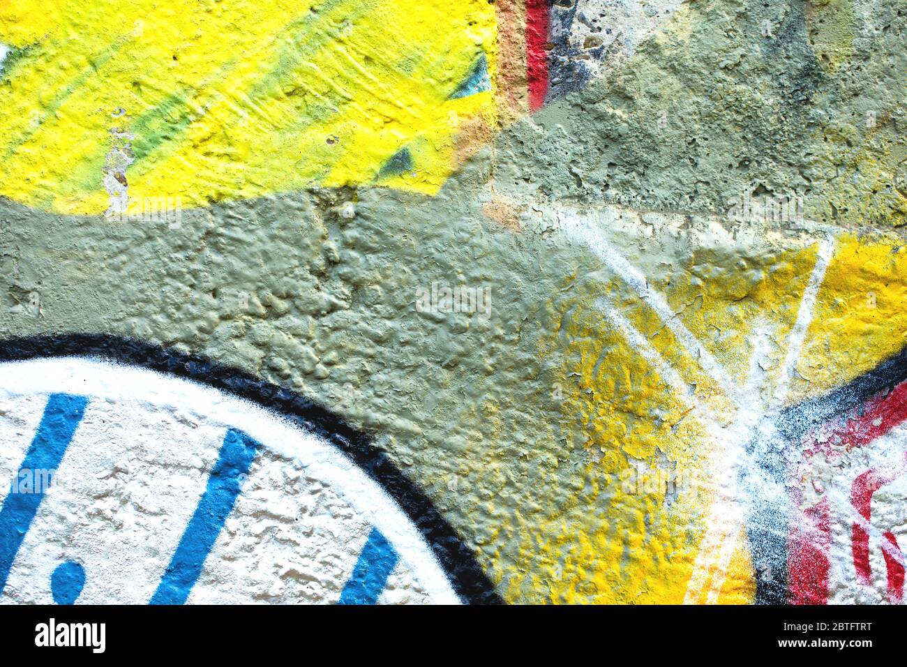 Closeup of colorful urban wall texture. Modern pattern for wallpaper design. Creative urban city ...